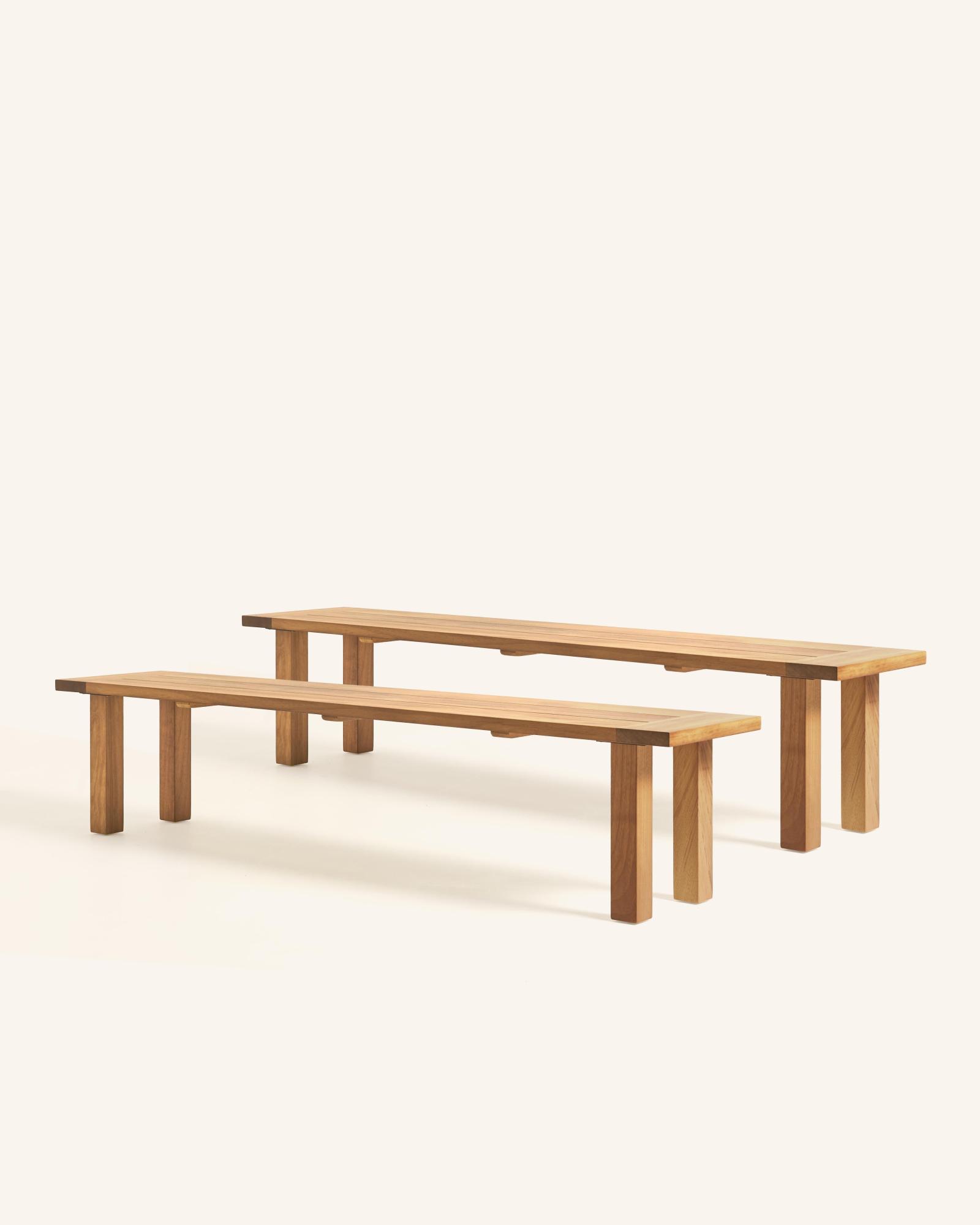 RONDA Pacchetto 2 panche da esterno in legno di iroko sostenibile da ...