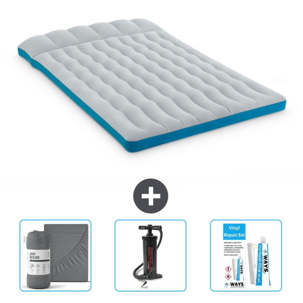 Tapis de camping Intex - 2 personnes - 127 x 193 x 24 cm - Bleu ...
