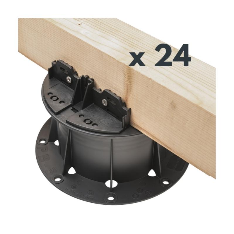 Carton 24 Clip latéral PB KIT 5 pour fixation lambourde sur Plot PB ...