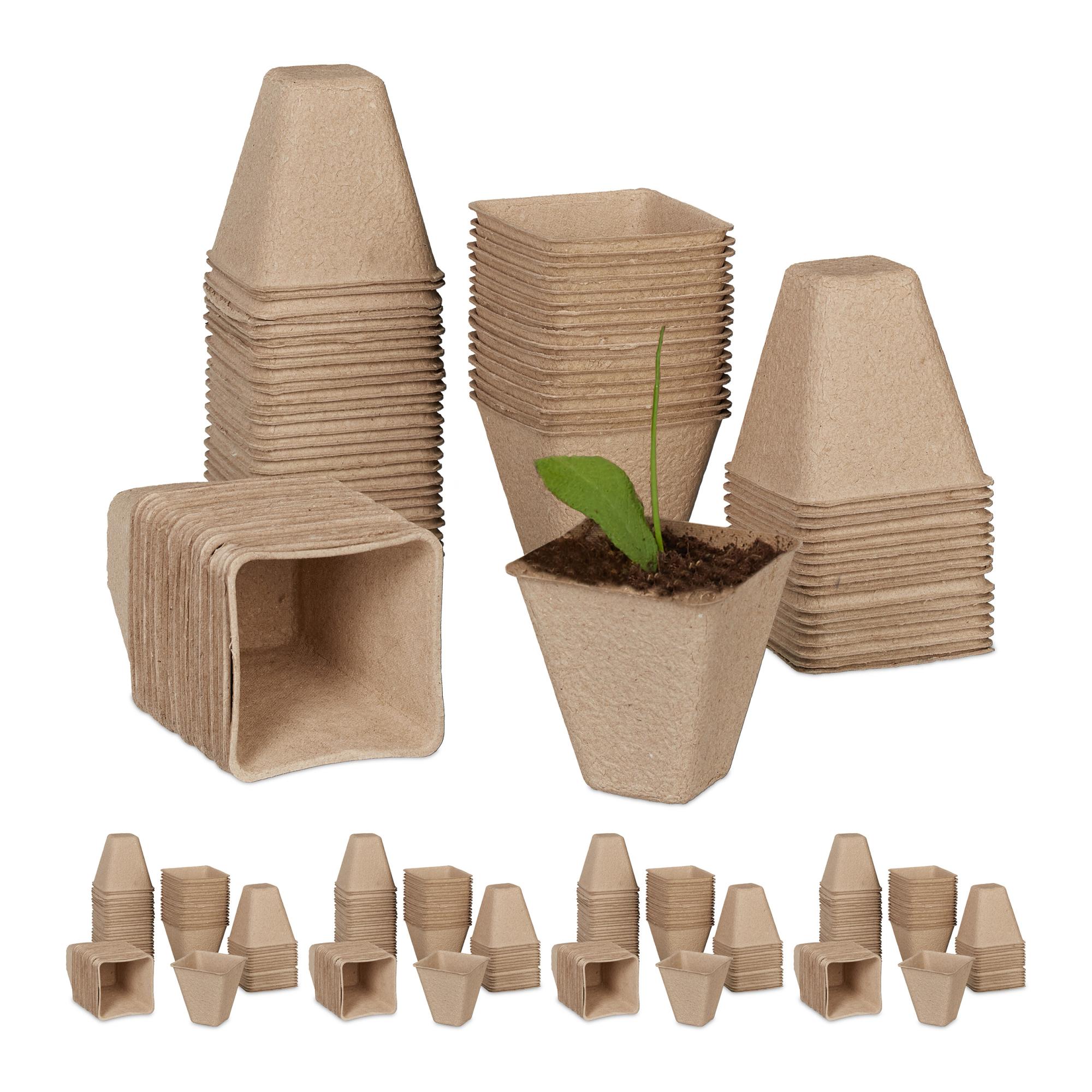 400x Vasetti per Piantine, Biodegradabili, da Torba, Quadrati, Vasi ...