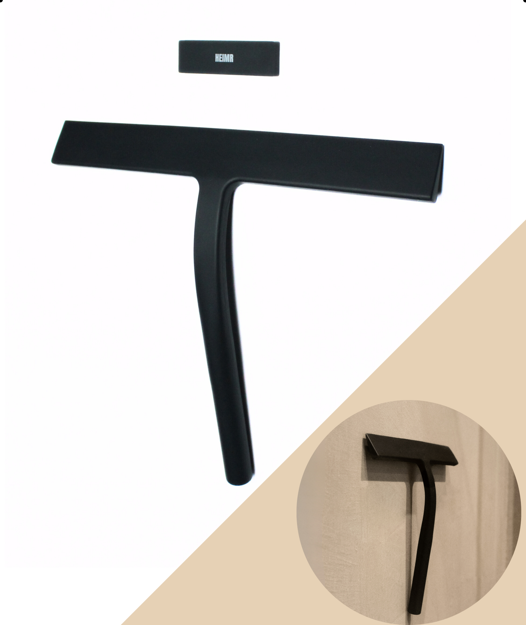 Heimr Raclette de douche Magnétique - Raclette Douche Noire - 25,4 cm ...