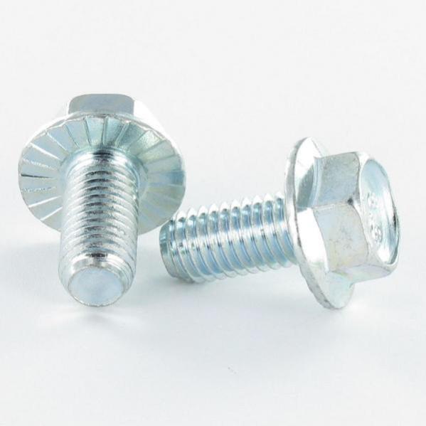 Vis métaux Tête hexagonale TH M8X25 Embase collerette crantée Classe 8.8 Acier zingué | Leroy Merlin