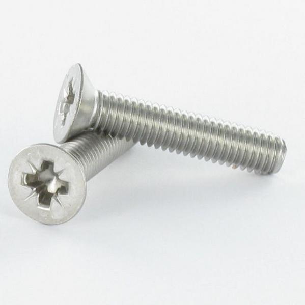 Vis métaux Tête fraisée TF Pozi M4X10 Inox A4 - 30 pièces | Leroy Merlin