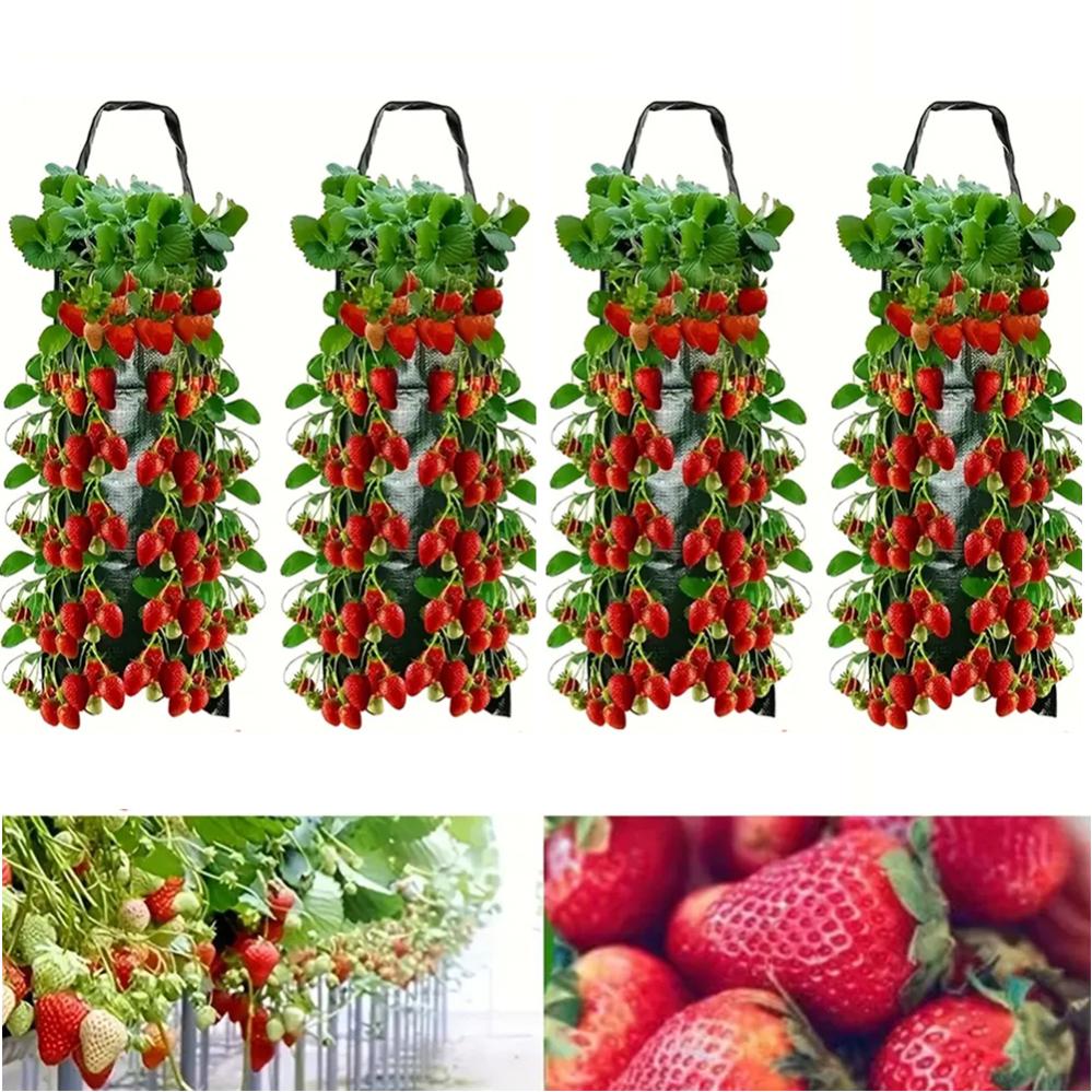 Bolsa para maceta colgante de fresa, bolsa para plantar fresas, con 8 ...