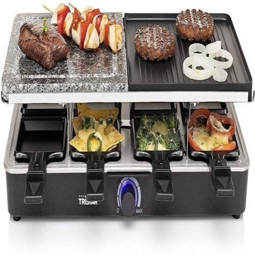 Raclette Griglia Elettrica Piastra Formaggio Fuso Grill Pietra 8 ...