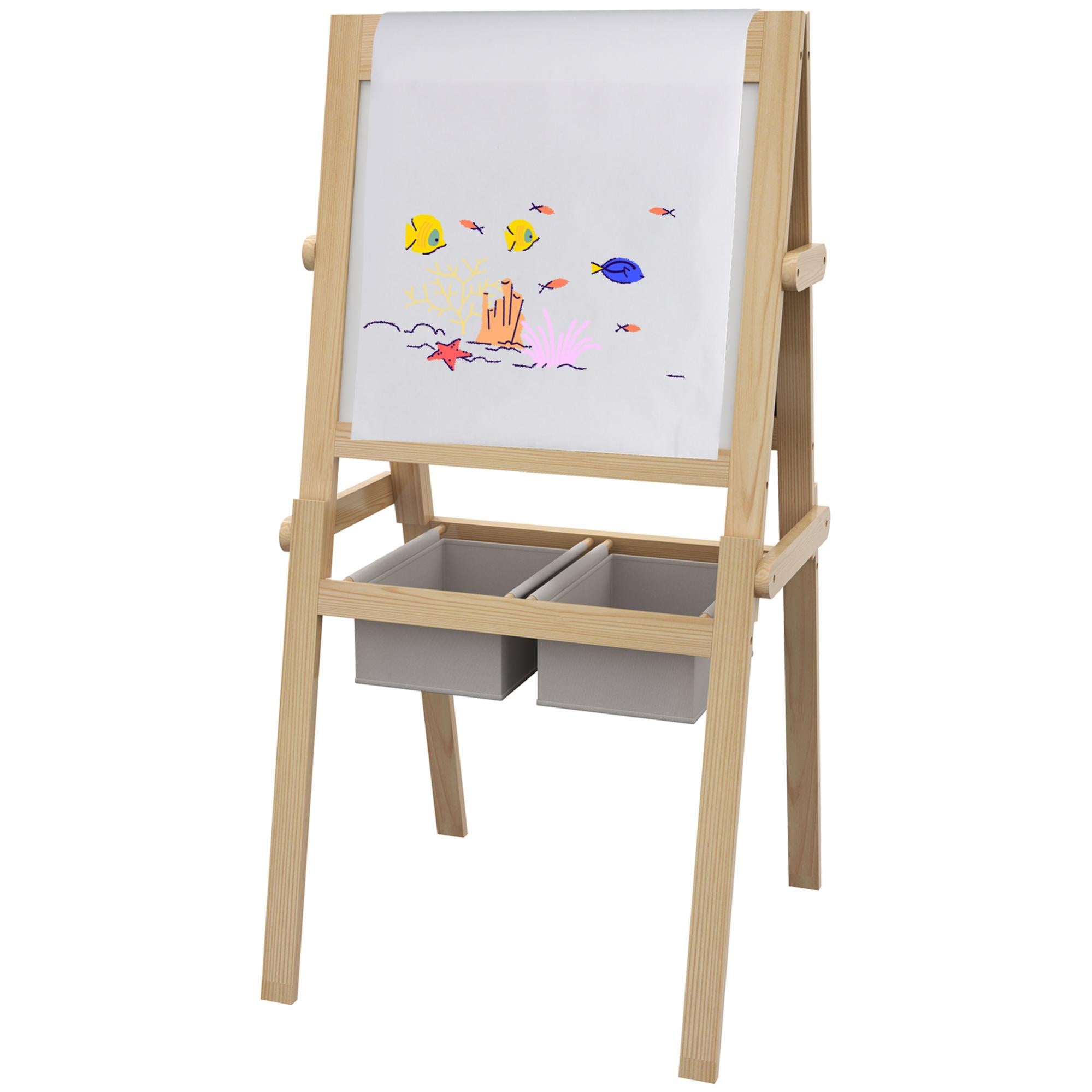 AIYAPLAY Lavagna per Bambini con Cavalletto 3 in 1 e Cestini, Età 3-6 ...
