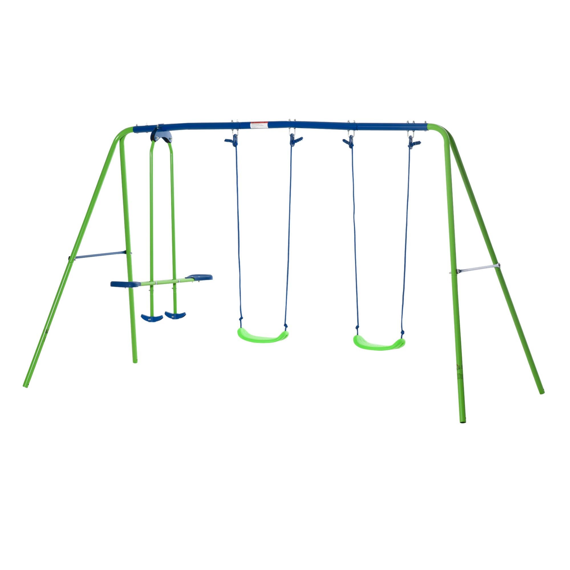 Outsunny Set Altalene da Giardino per 4 Bambini, Altalena Doppia e 2 ...