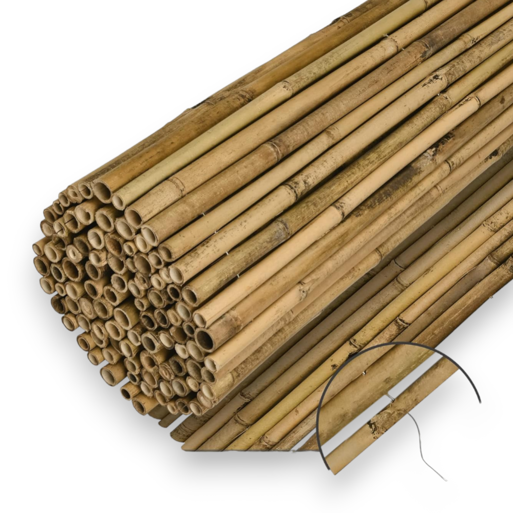 Arella frangivista ombreggiante in bamboo con filo metallico passante ...