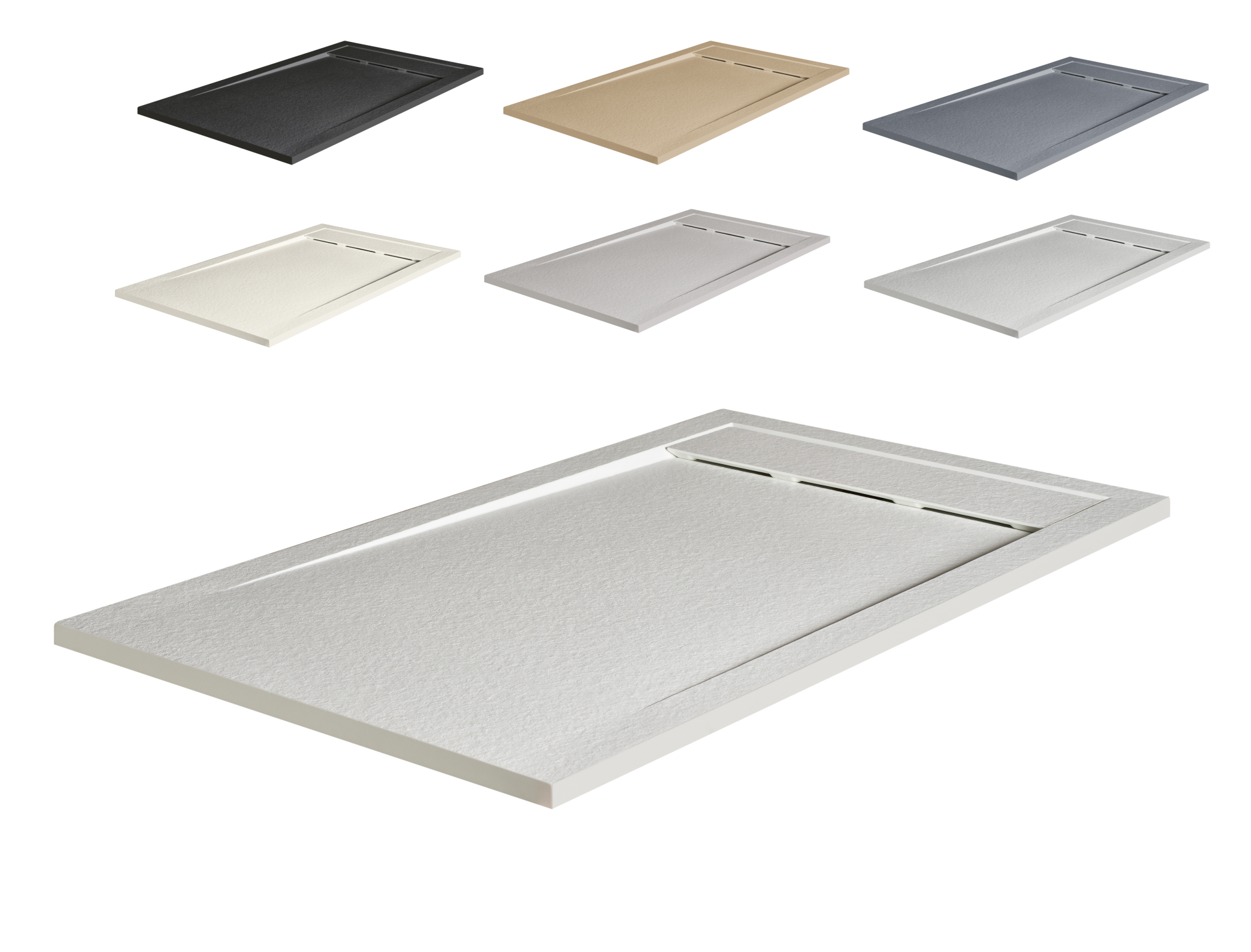 Plato de Ducha Modelo Venecia – Textura Pizarra y Extraplano – Blanco ...