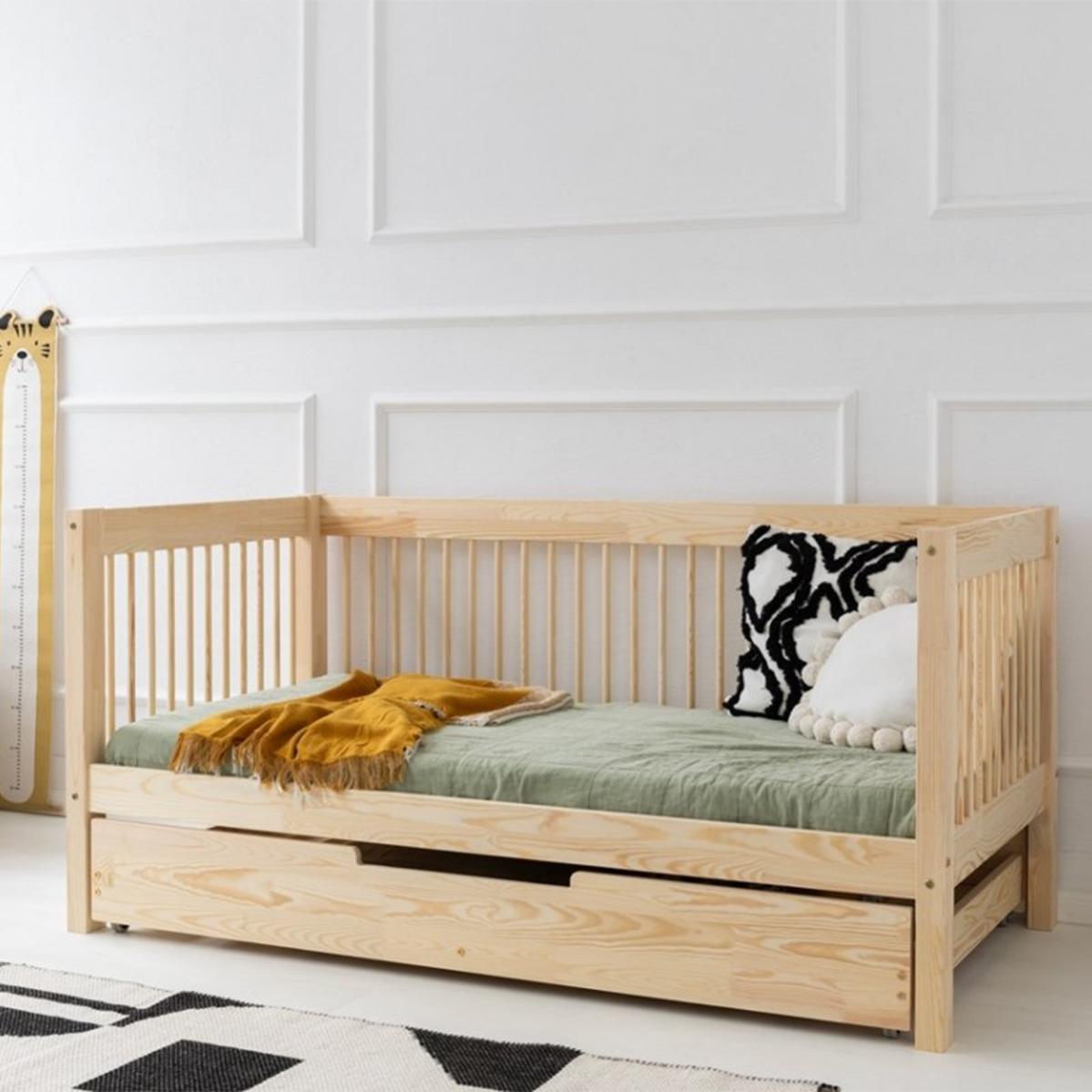 Lit banquette 70x140 sommier et tiroir inclus Perrine Bois | Leroy Merlin