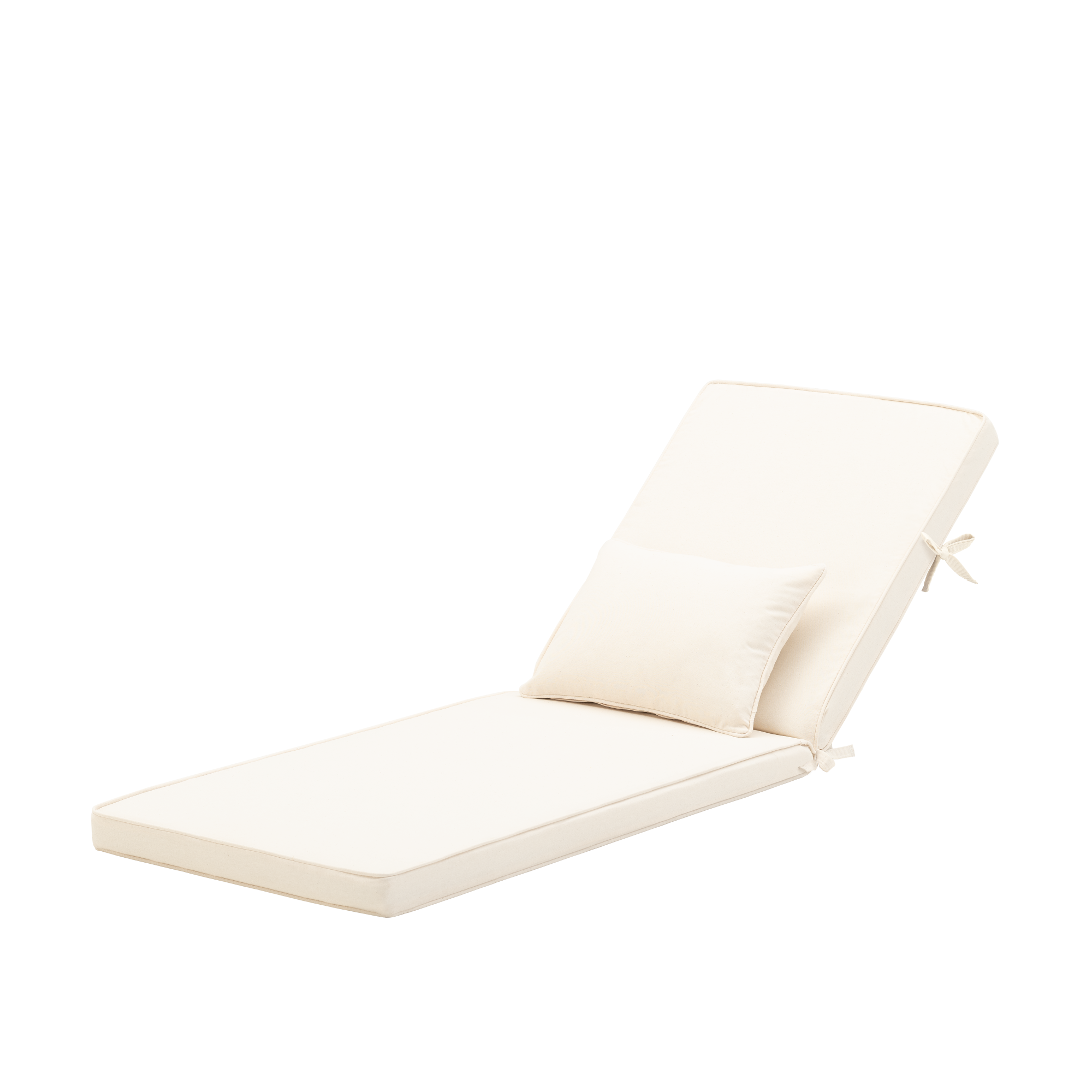 Lot 2 coussins écru avec petit coussin pour chaise longue de jardin ...