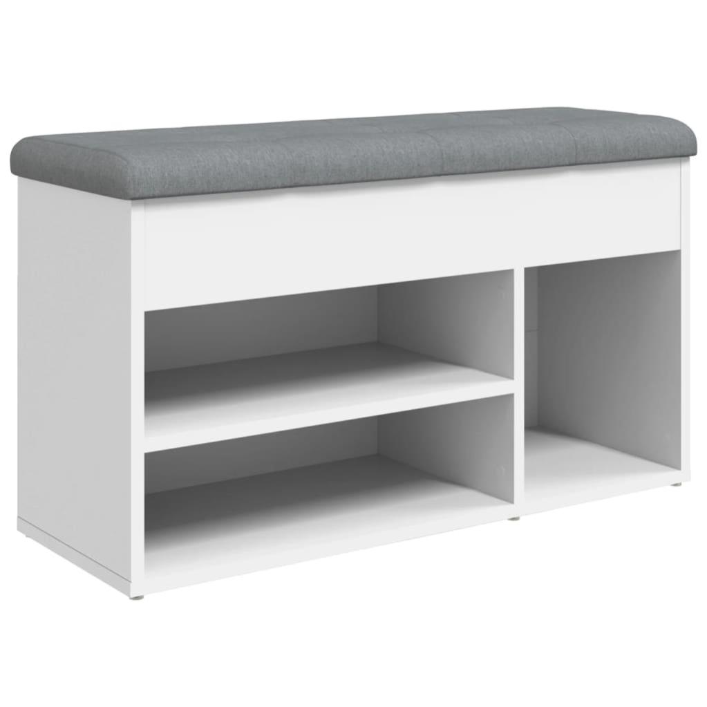 Banc à chaussures blanc 82x32x45,5 bois d'ingénierie | Leroy Merlin