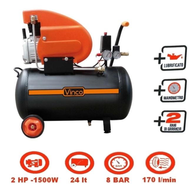 Compressore 24lt. ad olio Vinco - 60600 FDL24 | Leroy Merlin