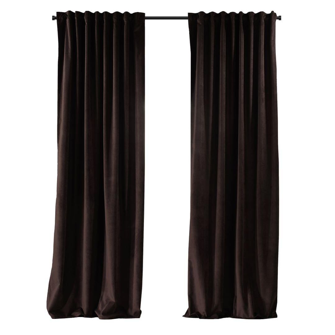 Extra Lungo 1 Pannello Velluto Tenda marrone scuro 140*295 | Leroy Merlin