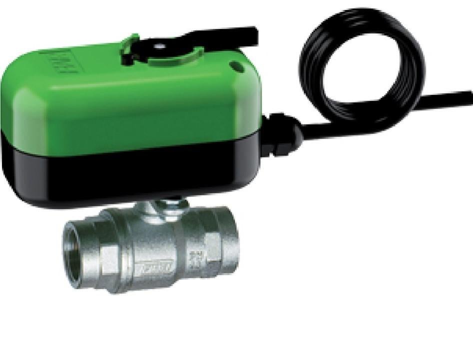 Vanne de zone à bille 2 voies chromée servomoteur électrique avec déblocage manuel FAR 3005 - 1 ...