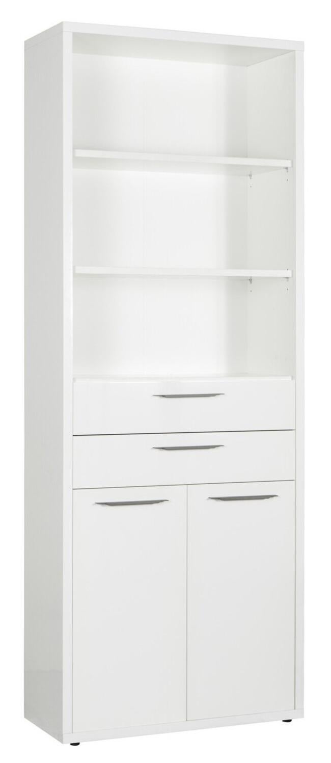 COMPOSAD | Libreria Alta della Linea DISEGNO con 2 Ante, 2 cassetti e 3 Vani, (LxAxP) 81,6x217 ...