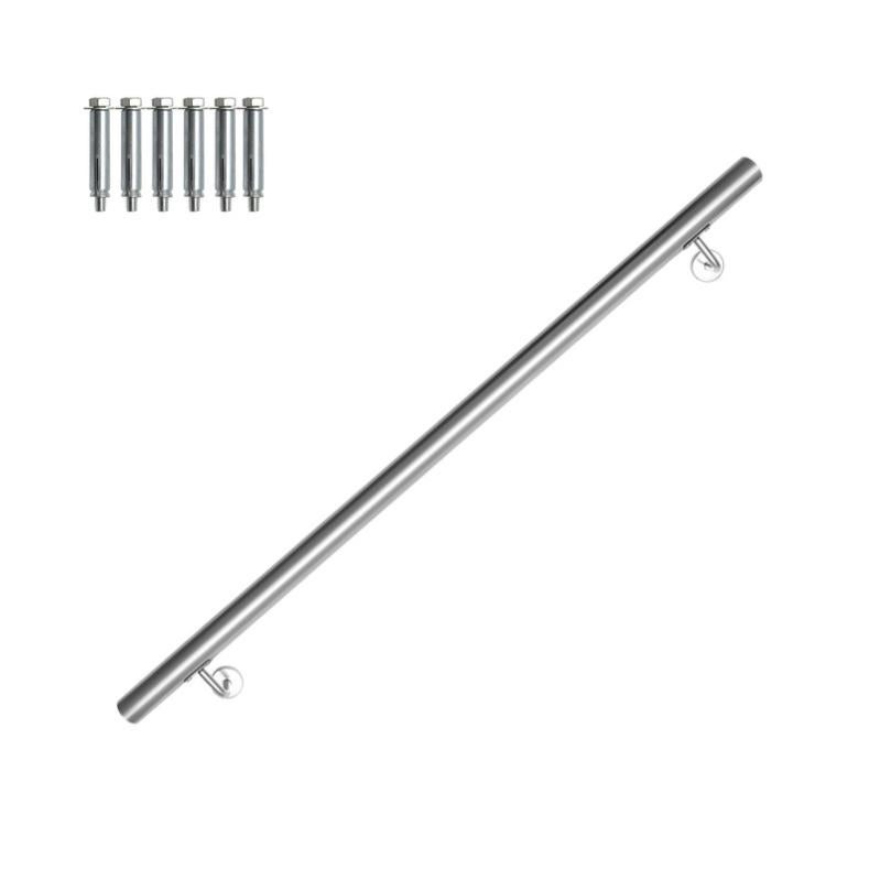 Corrimano in acciaio inox per scale rotonde per interni ed esterni Ø 42 ...
