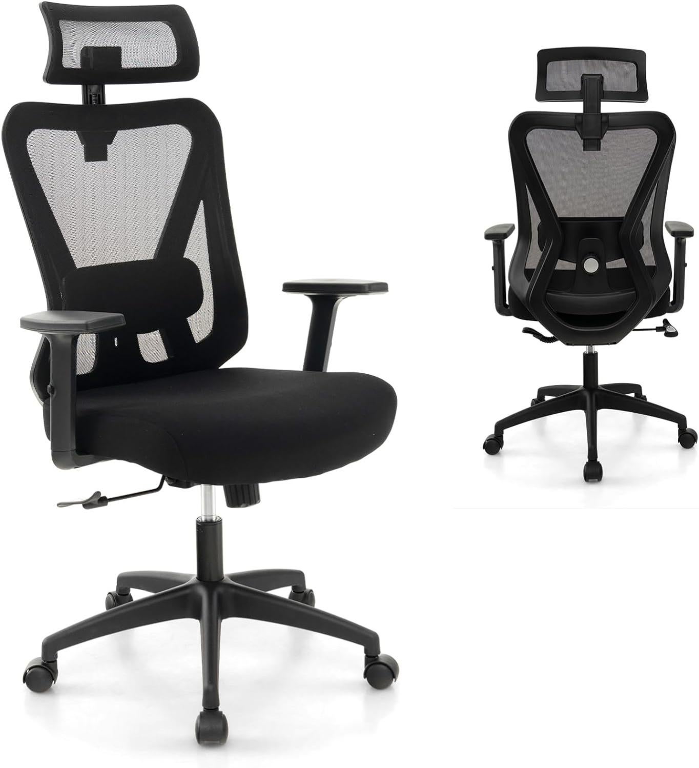 Chaise de Bureau Ergonomique, Fauteuil Bureau Pivotant, Dossier à ...