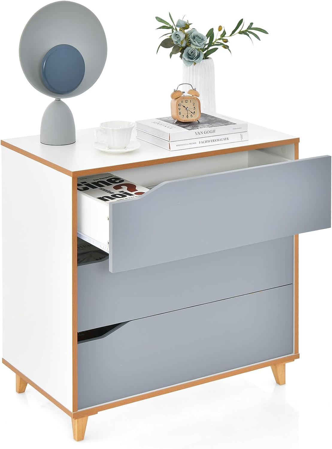 Commode Chambre 3 Tiroirs, Commode Chambre Adulte, Chiffonnier Commode ...