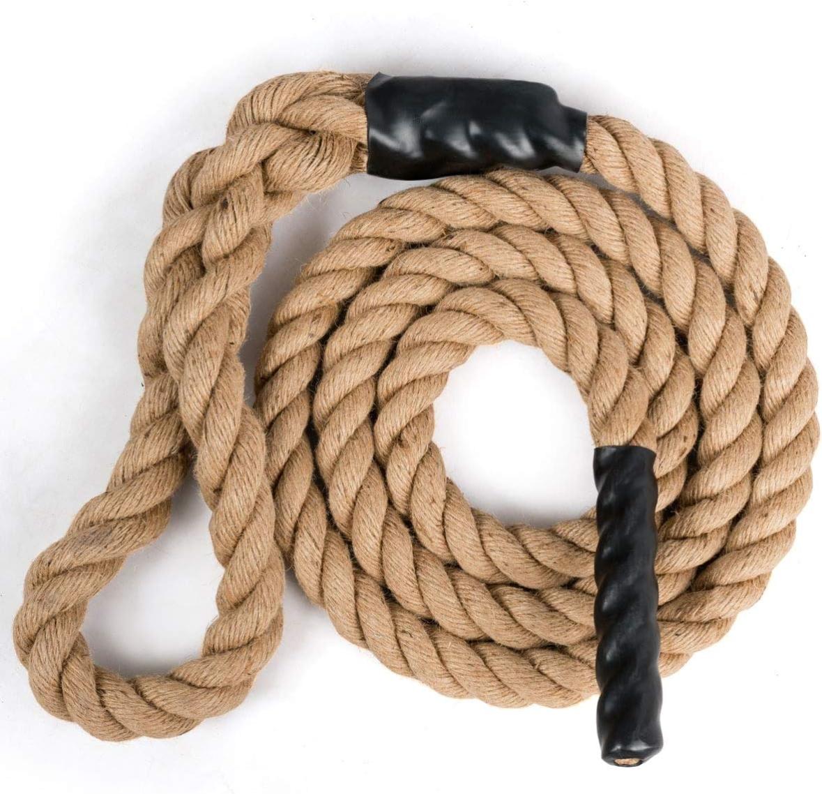 Corde d’Entraînement Corde en Corde de Jute 3M Poignées en Caoutchouc ...