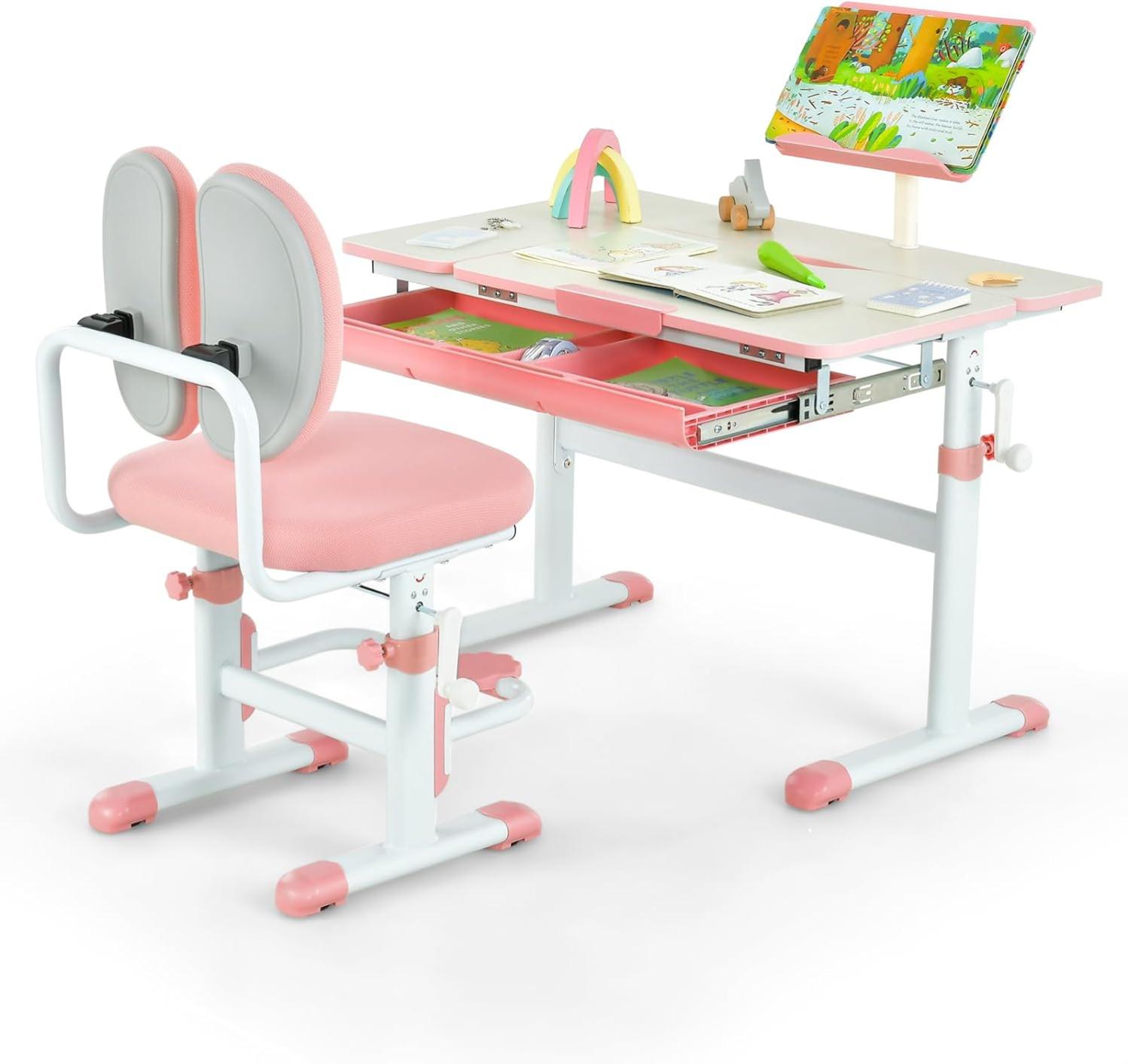 Bureau Enfants Charge 80KG-Table Réglable en Hauteur-Plateau Inclinable ...