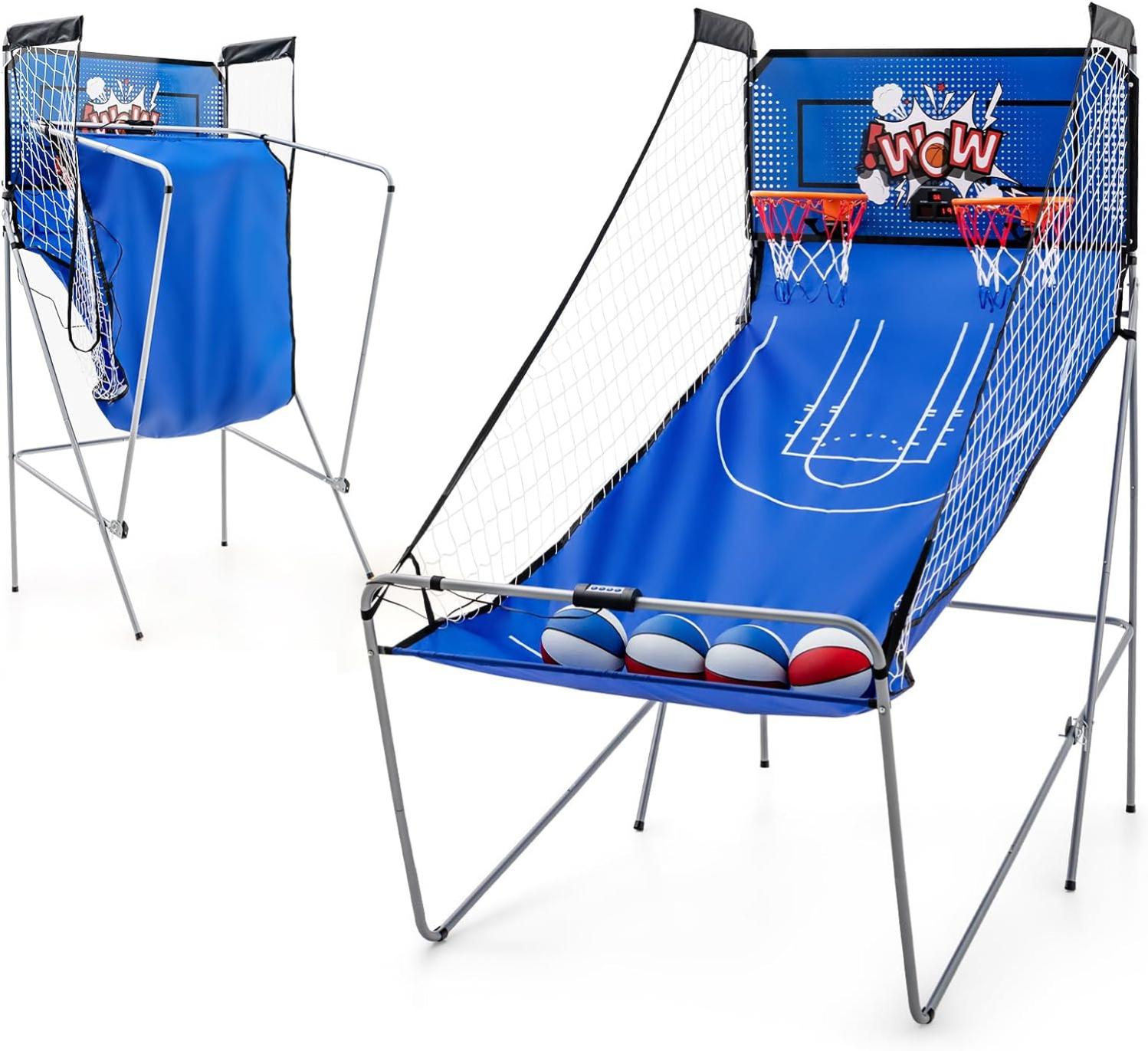 Jeu de Basketball Arcade Pliable 2 Paniers/4 Ballons/8 Modes de Jeux ...