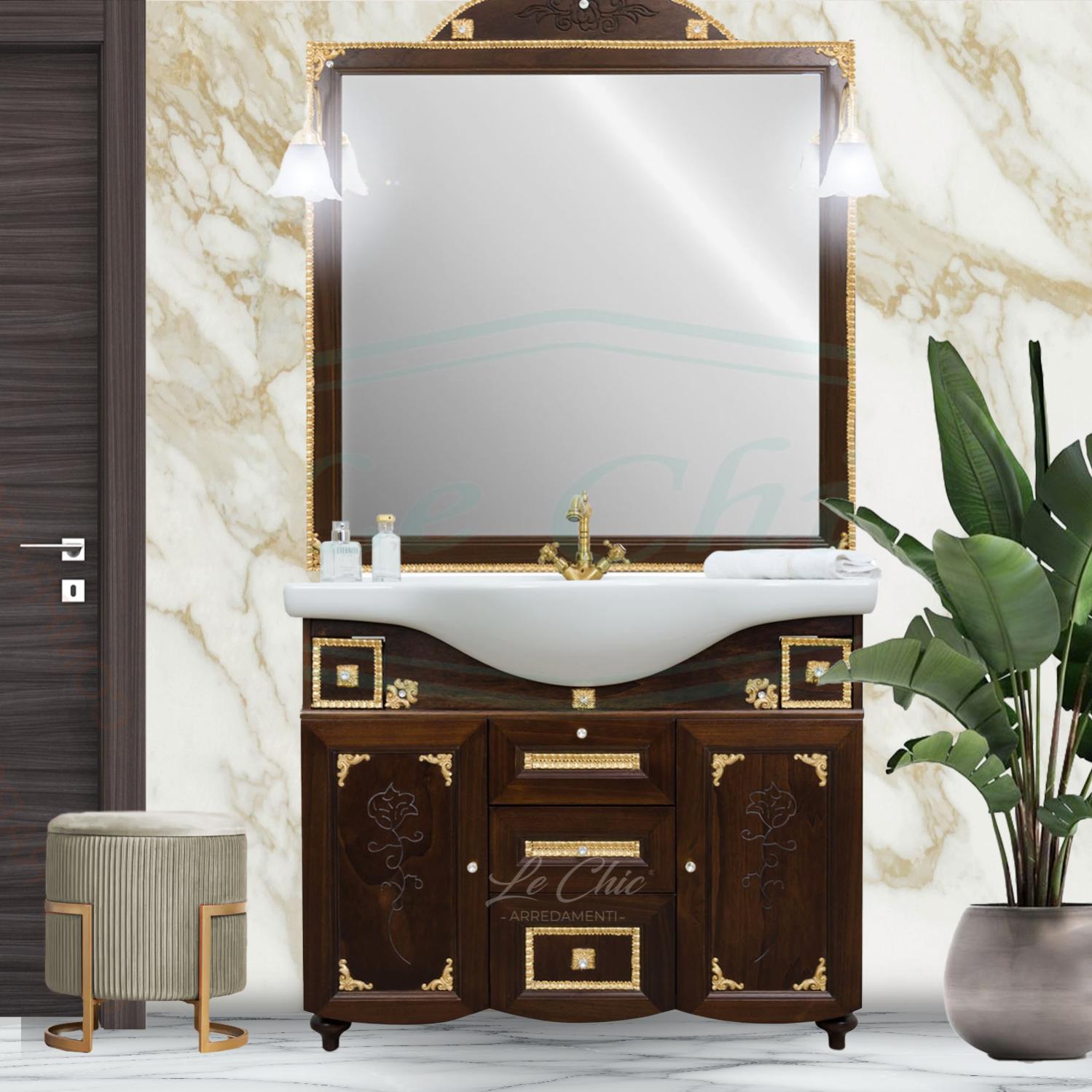 Arredo bagno completo 105 cm Barocco color noce | Leroy Merlin