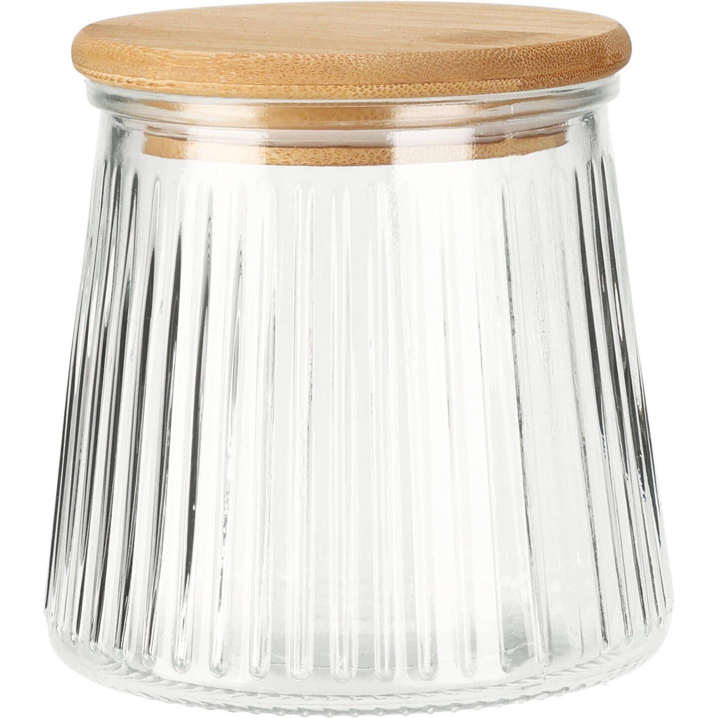 Récipient en verre avec couvercle en bambou, fermeture hermétique, EH ...
