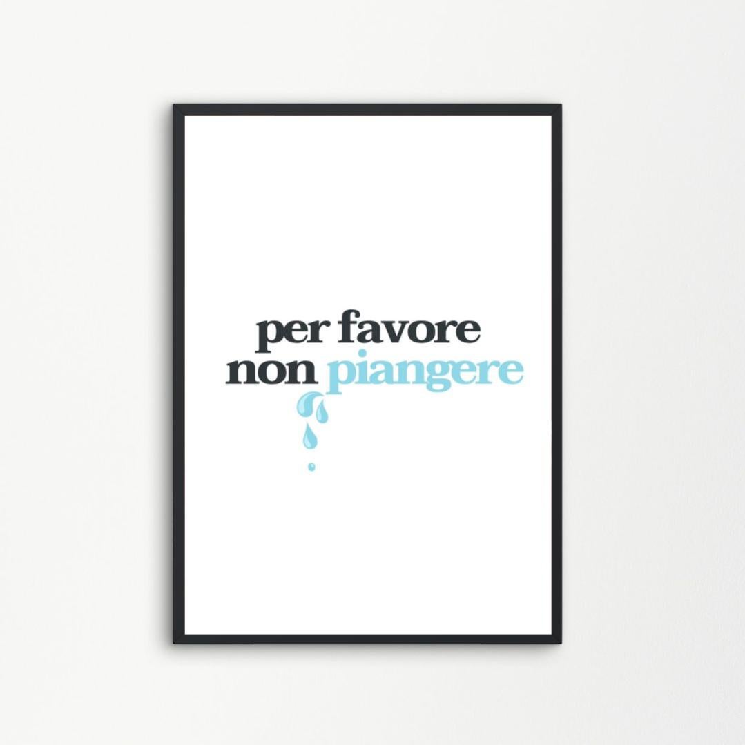Poster Per favore non piangere - Pastello bianco Pinguini - 30 x 42 cm ...