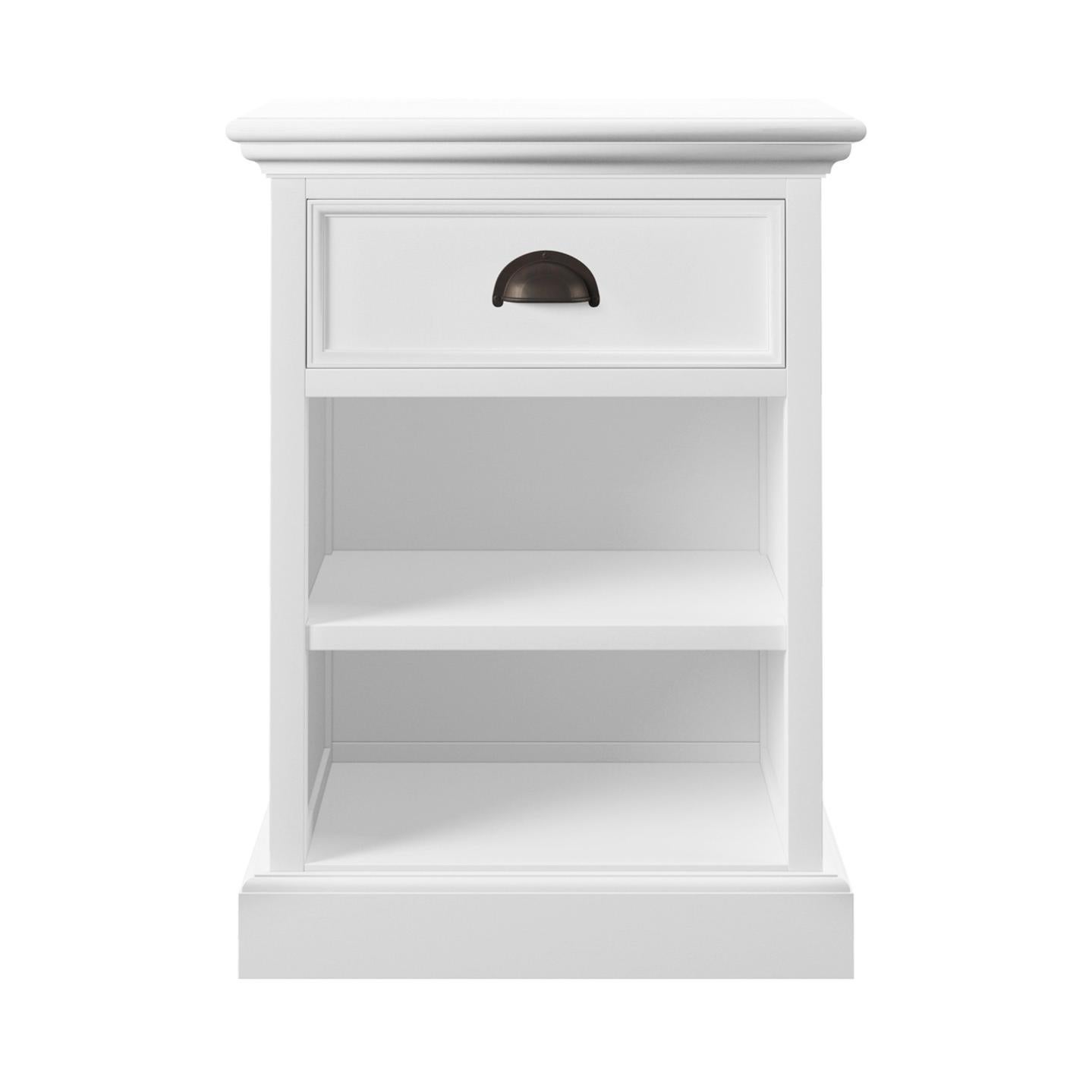 Halifax Table de chevet avec tiroir et rangement, blanc. | Leroy Merlin