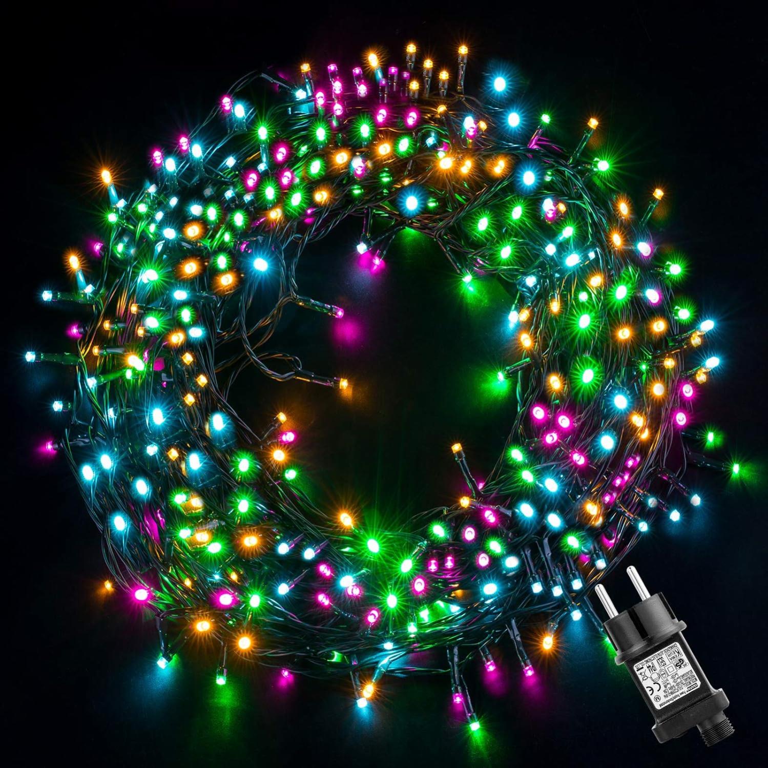 Guirlande Lumineuse LED Colorée Pour Noël, 23M 200 LED Guirlandes ...
