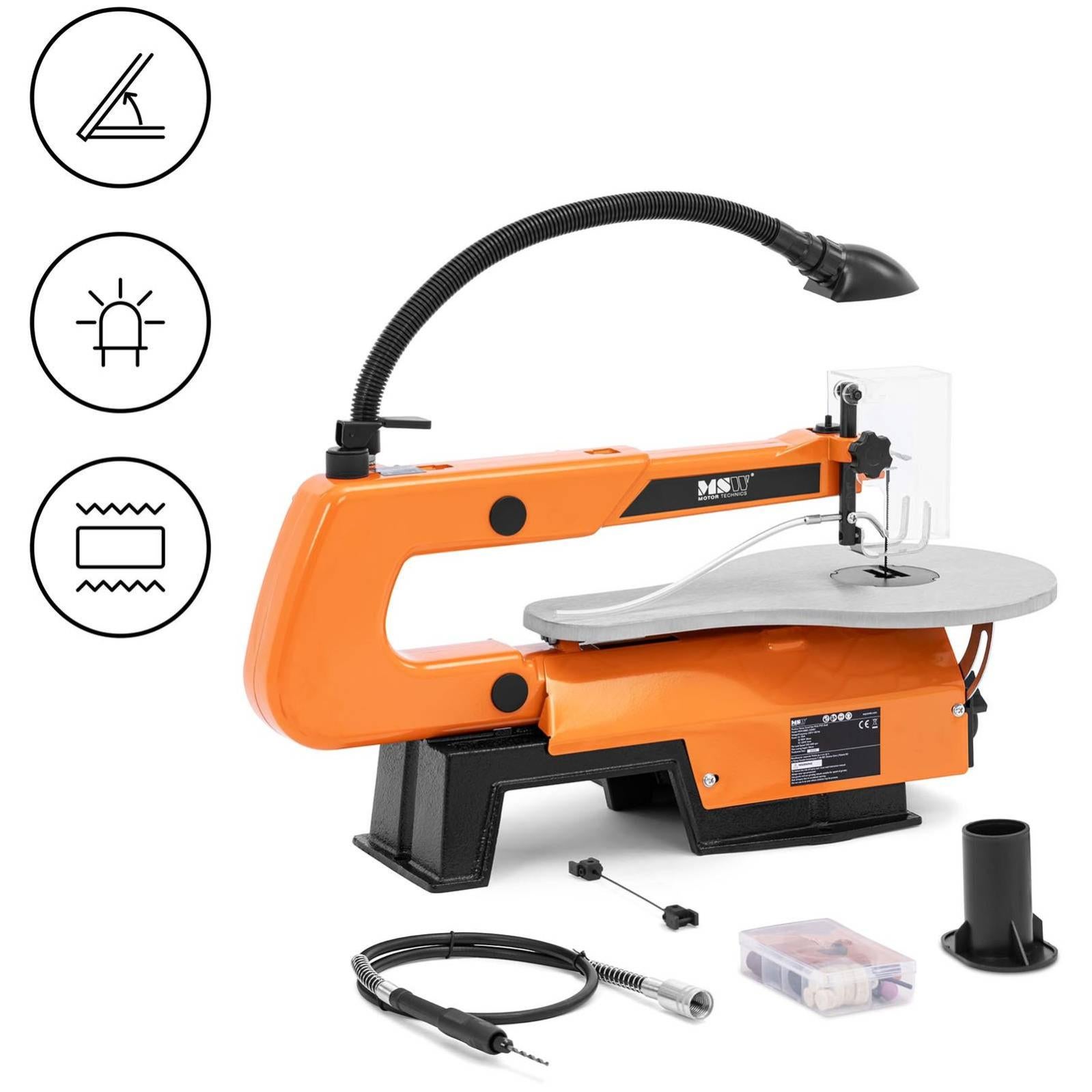 Traforo elettrico - 120 W - Inclinabile a 45° - Albero flessibile Sega elettrica da traforo Sega ...