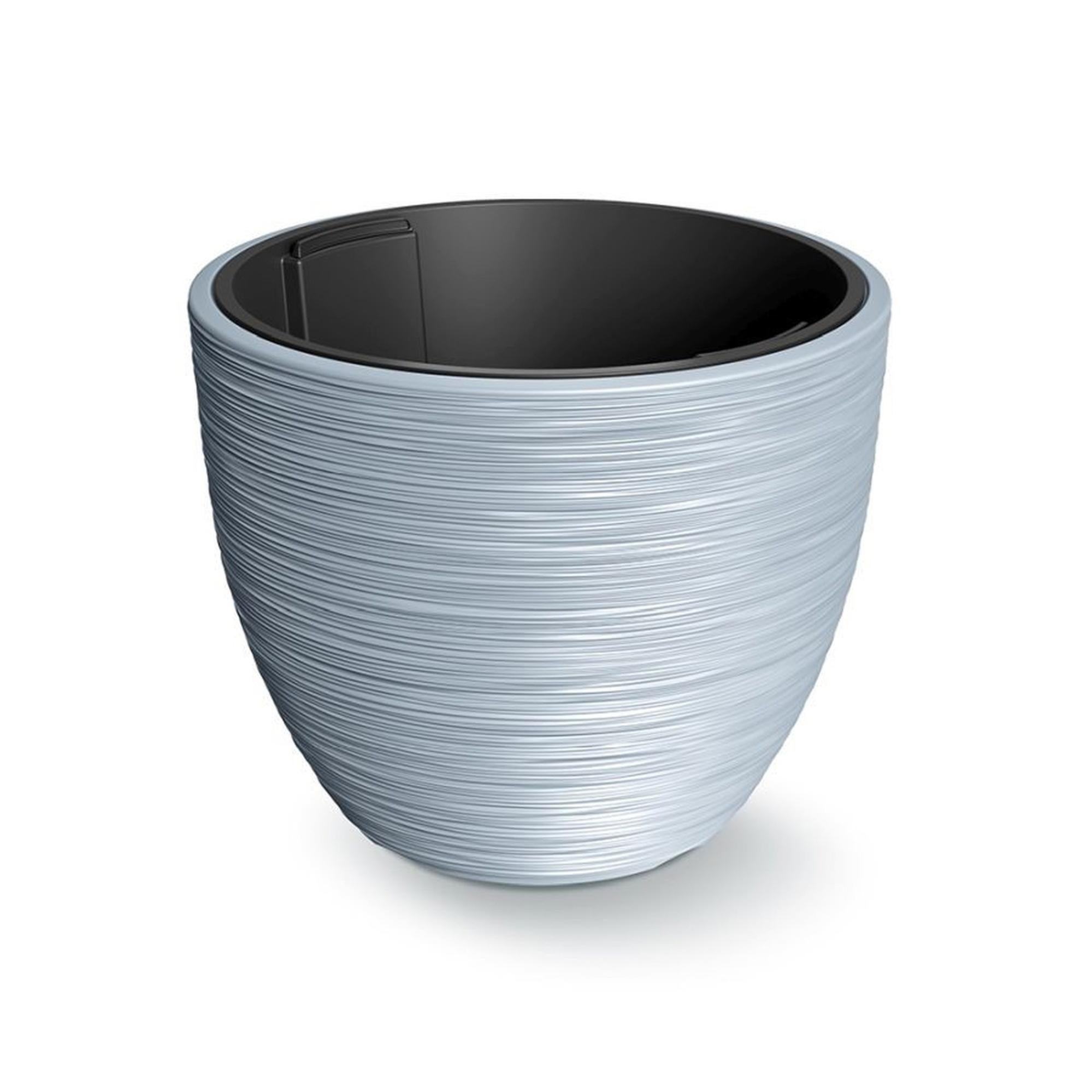 PROSPERPLAST Pot de fleur FURU, gris, avec réservoir, 34,9 x 34,9 x 29 ...