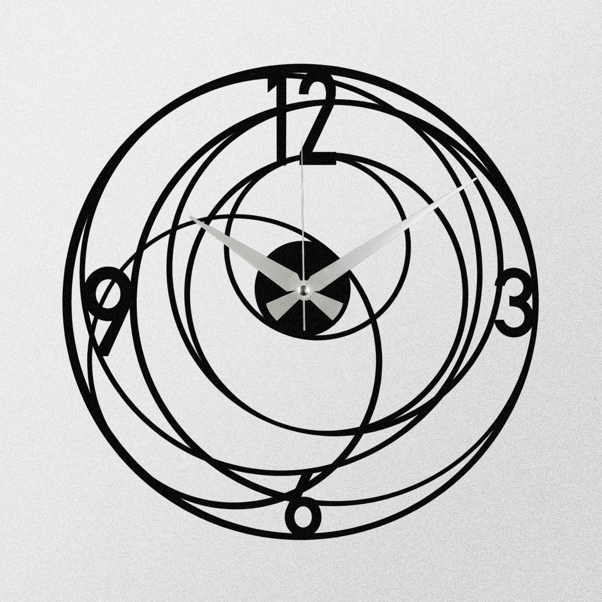 WELLHOME Reloj de pared METAL decorativo "circulos"48x48x1,2 , negro ...