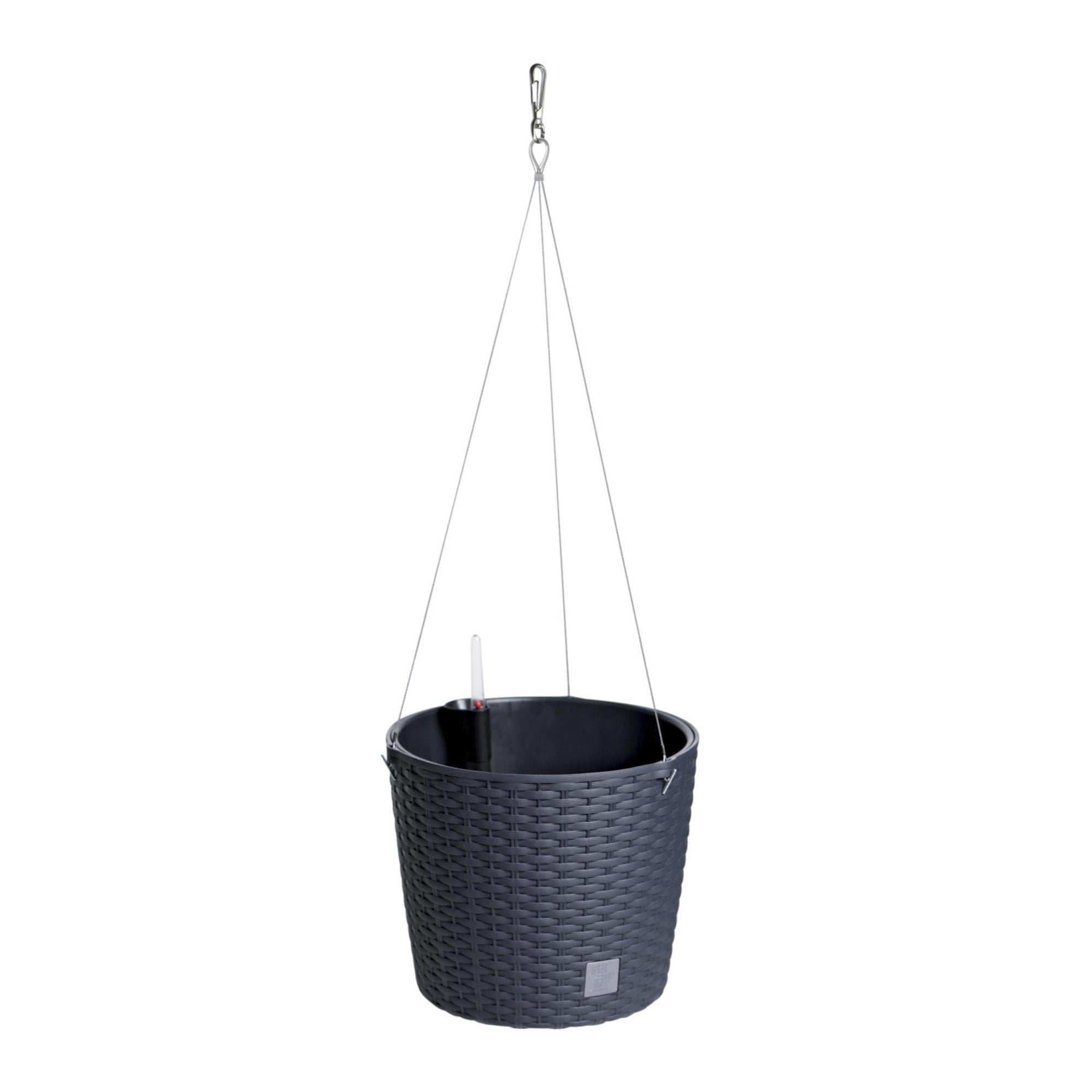 PROSPERPLAST Pot rond avec crochet 8,9 litres Rato W en anthracite avec ...