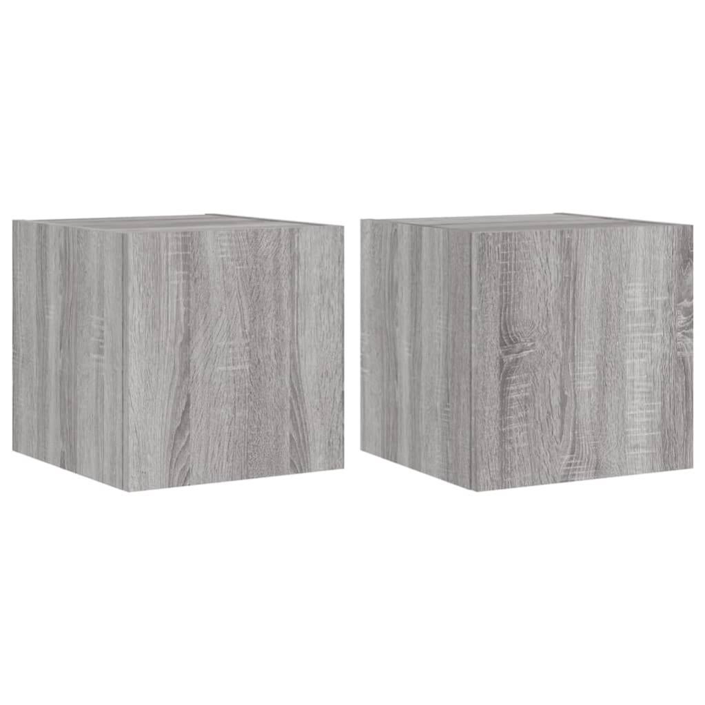 Meubles TV muraux et lumières LED 2pcs sonoma gris 30,5x35x30 | Leroy ...