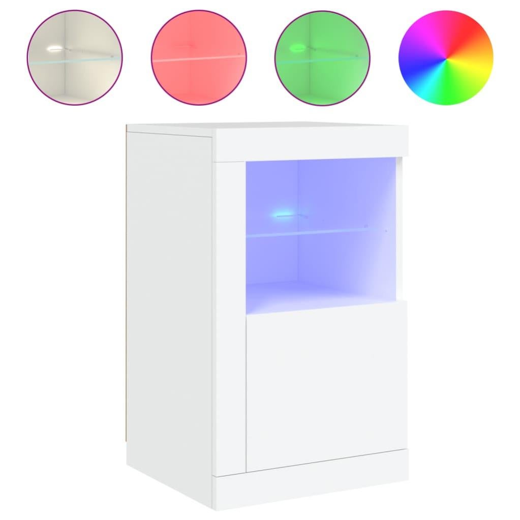 Armoire latérale avec éclairage LED blanc bois d'ingénierie | Leroy Merlin