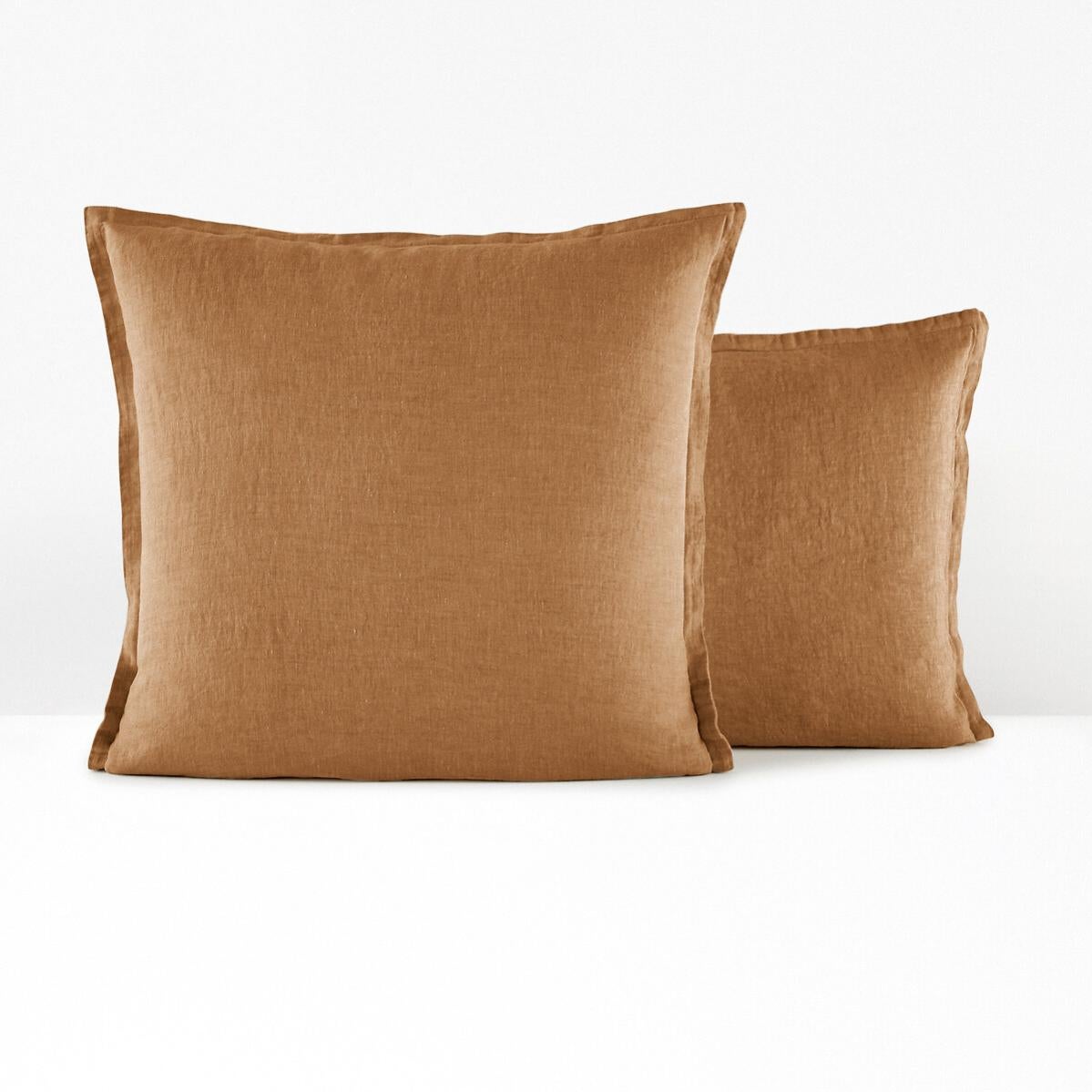 Taie d'oreiller enfant en lin lavé Linot - Caramel - 63 x 63 cm | Leroy ...