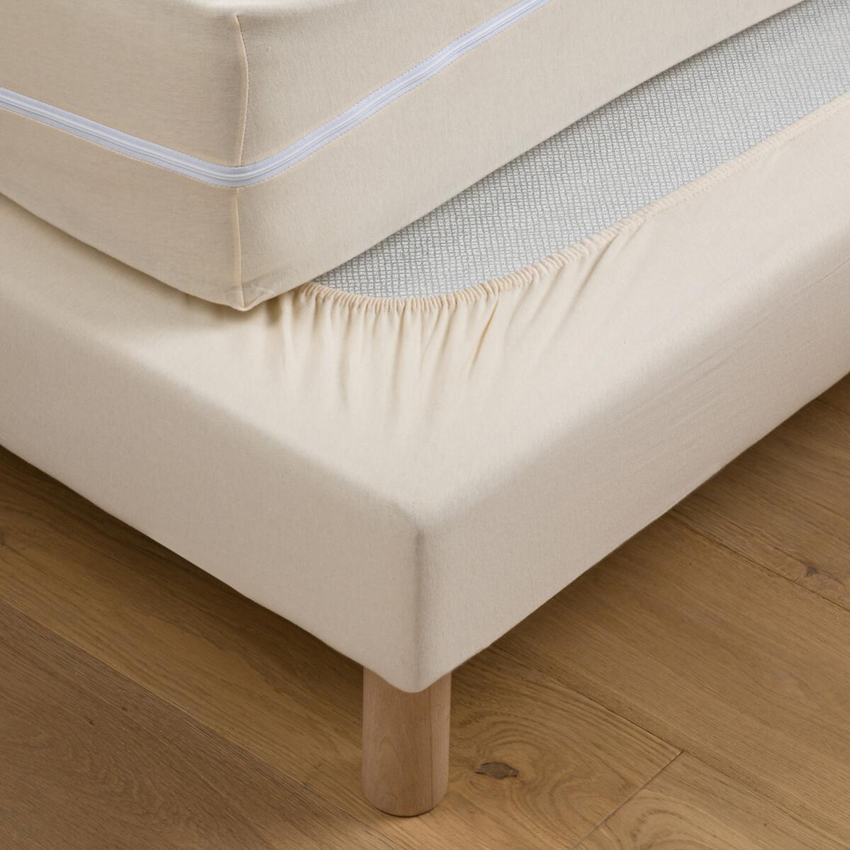Bande cache-sommier en jersey - Blanc ivoire - 140 x 190 cm | Leroy Merlin