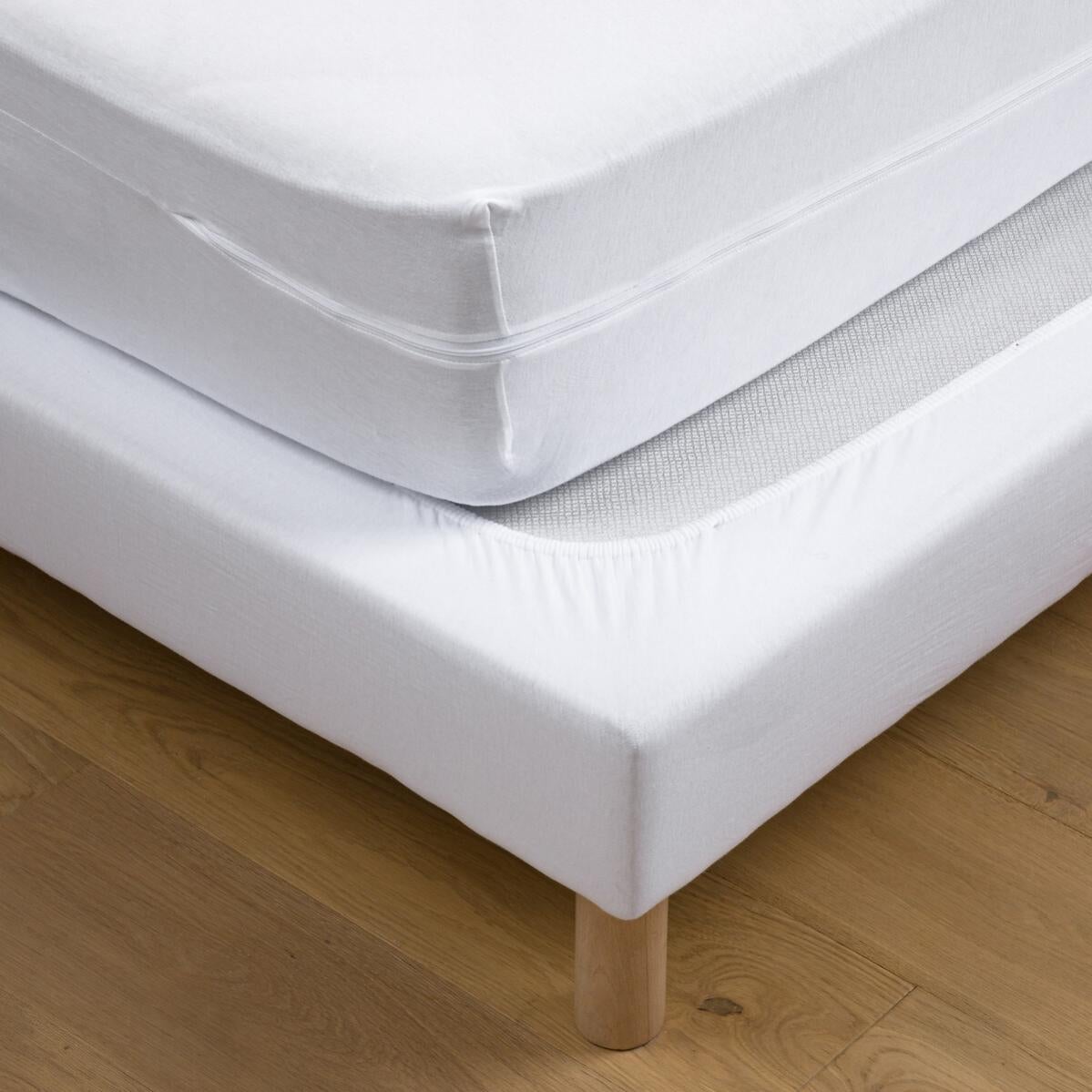 Housse intégrale matelas jersey antiacarien - Blanc - 90 x 190 cm ...