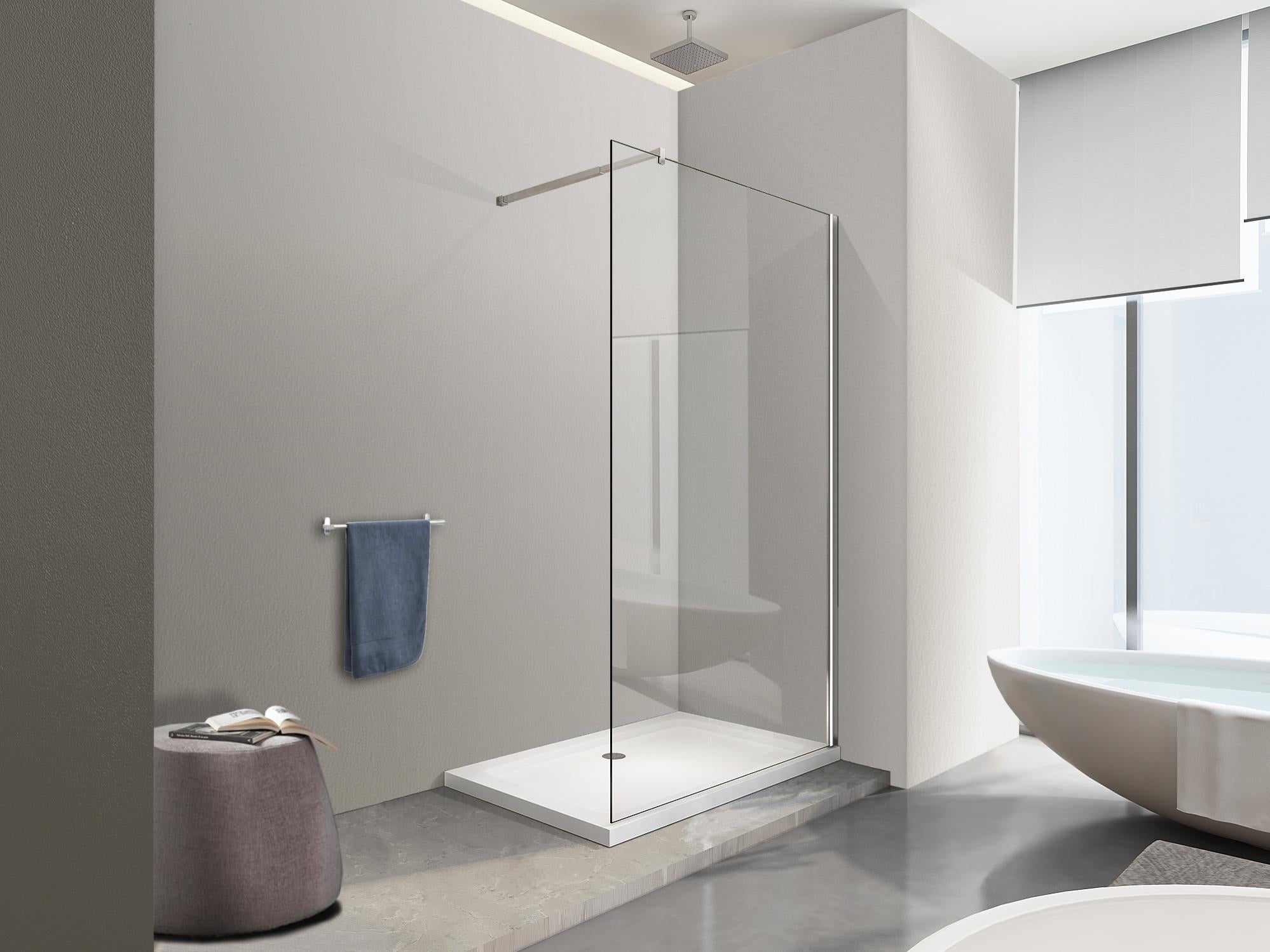 NALA Pared de ducha Walk-in de 8 mm H.200 - 108-110 cm | Leroy Merlin