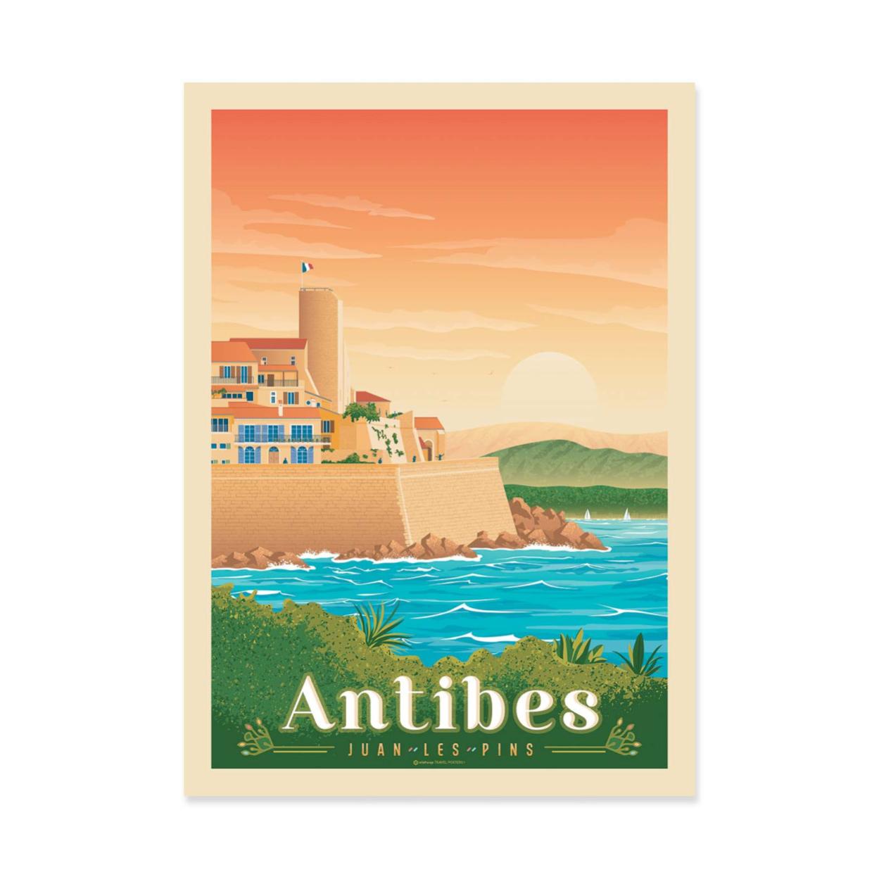 Affiche d’art 30 x 40 cm - Antibes - Olahoop Travel Posters | Leroy Merlin