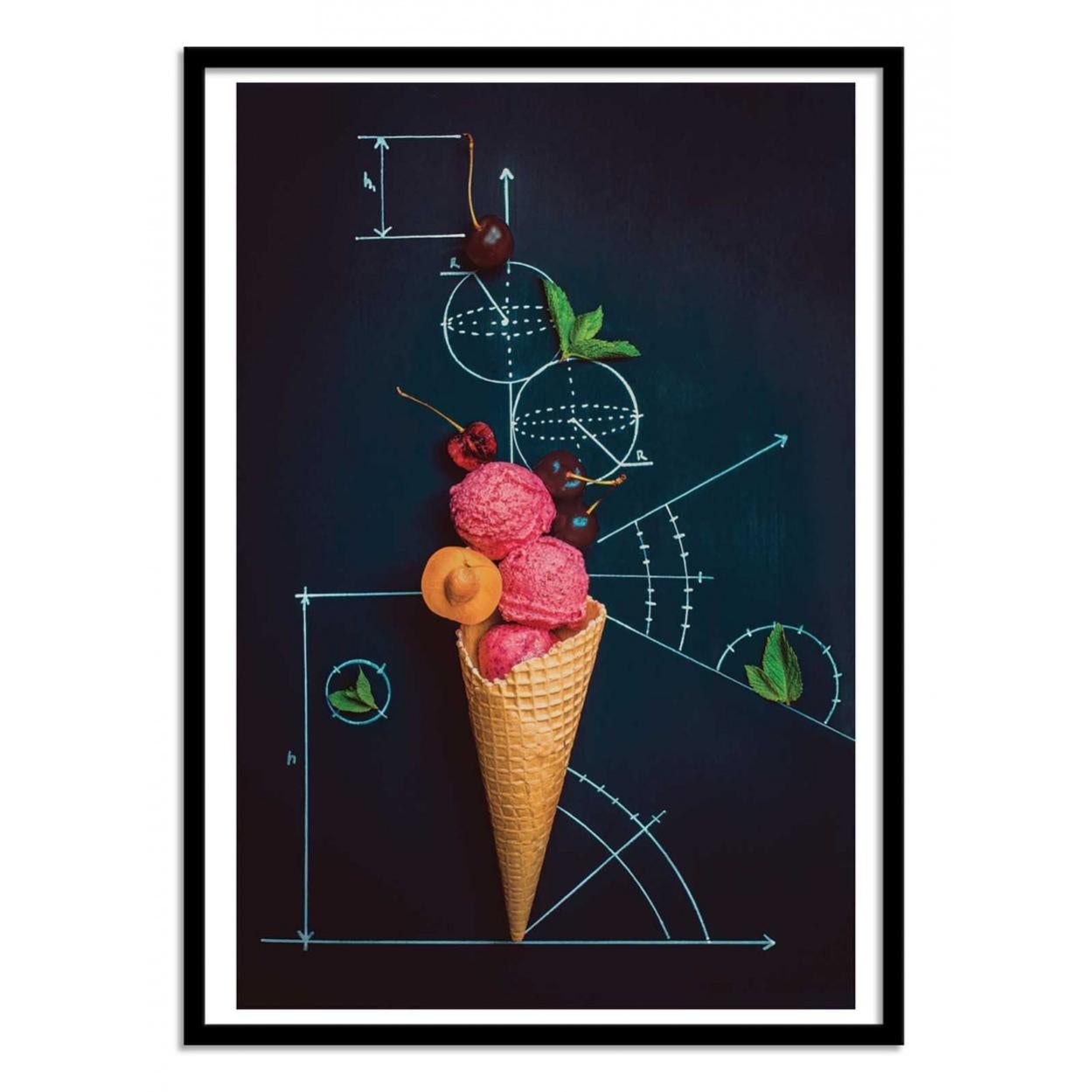 Affiche d’art et cadre noir 30 x 40 cm - Ice cream theory | Leroy Merlin