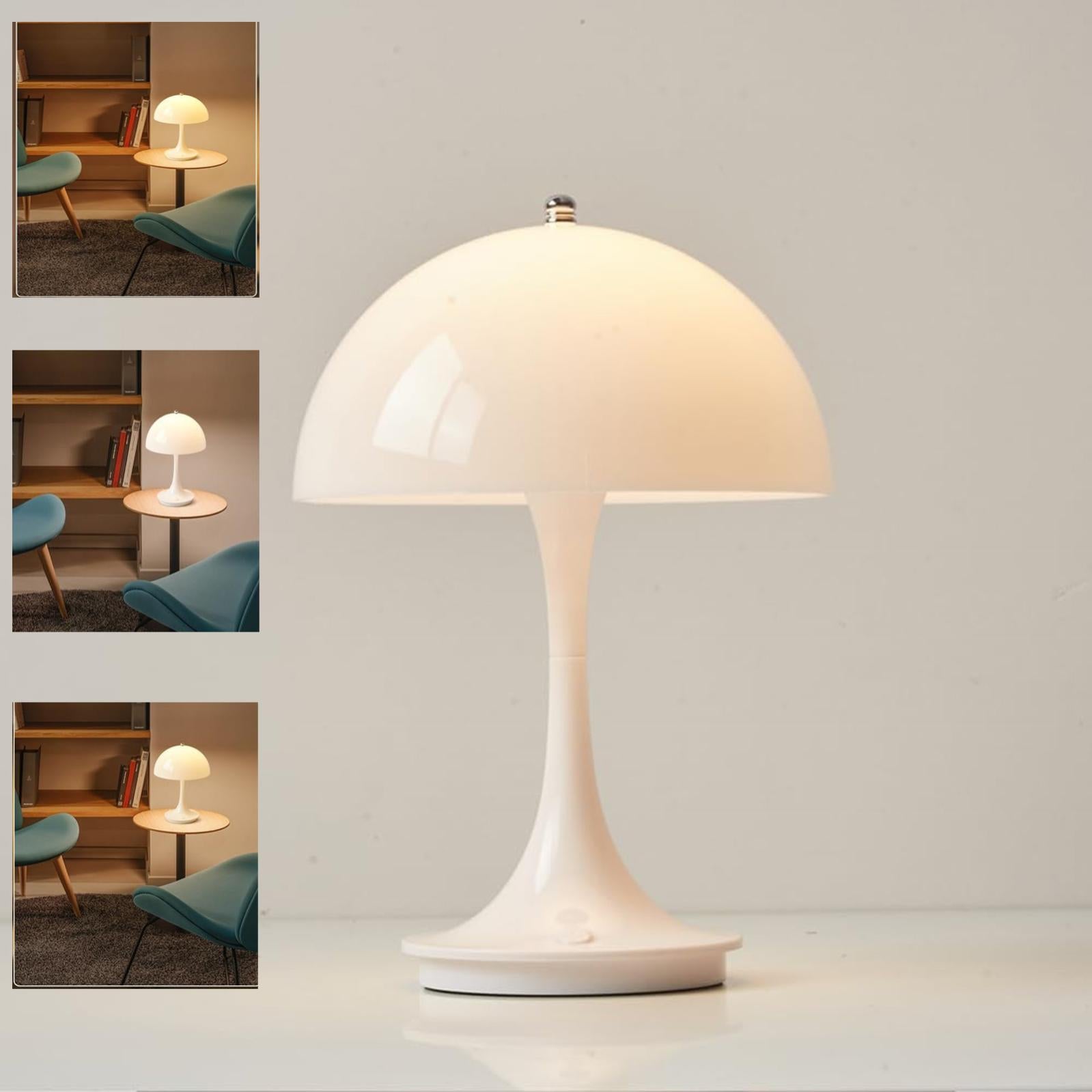 Lampe de table champignon sans fil, 3 niveaux à intensité variable ...