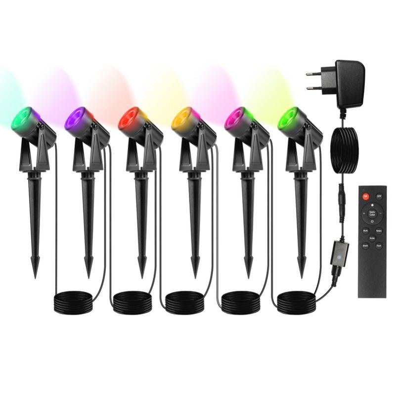 Lot de 6 Spots Piquets Extérieurs, Projecteur de jardin à LED avec ...