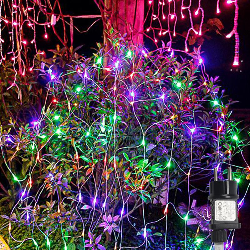 Luce netta a LED 2 * 2M Tenda luminosa Stringa di luce Luce esterna 8 ...