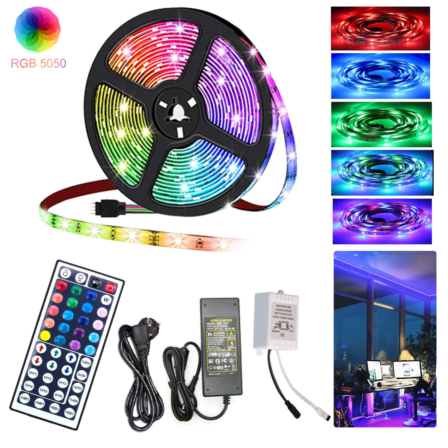3m Ensemble de bandes LED bande RGB 5050 SMD bande LED 30LEDs LED non ...