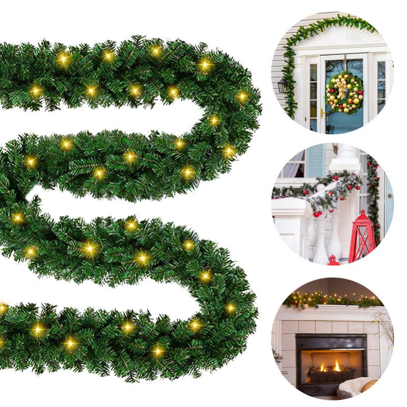 Guirlande de Noël, Guirlande Sapin 5m, avec LED Lumières Guirlande artificielle Décoration de ...