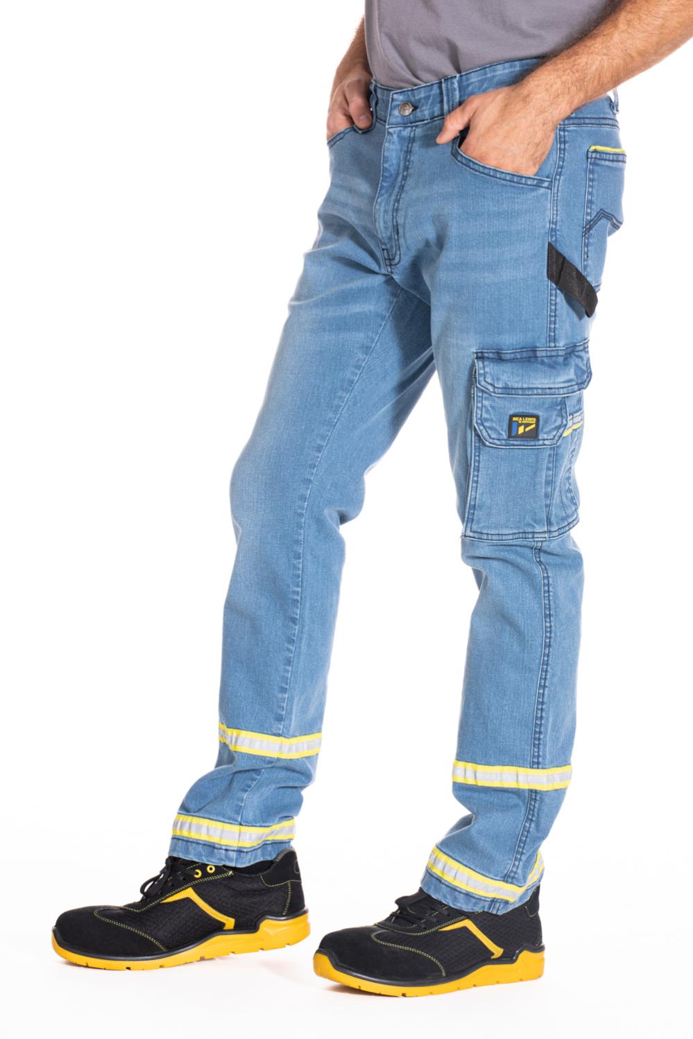 Jeans de travail avec bandes réfléchissantes denim stretch CLARO 'Rica ...
