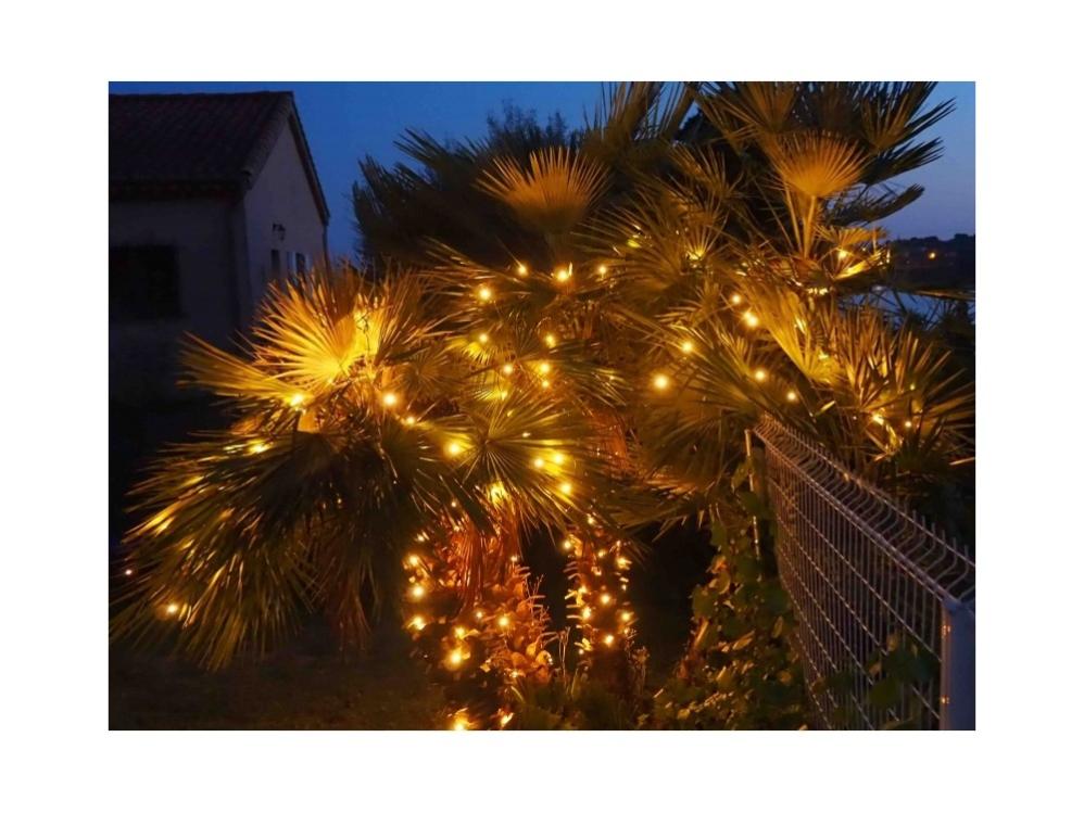 Guirlande lumineuse LED extérieure 35m, 480 LED blanc chaud et blanc ...